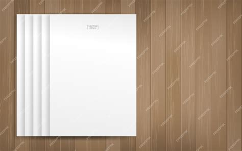 Premium Vector White Paper Sheet On Wood Texture Background