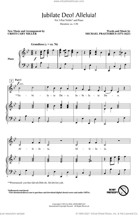 Jubilate Deo Alleluia Arr Cristi Cary Miller Sheet Music For Choir