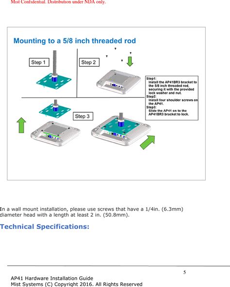 Mist Systems AP41 Premium Wi Fi BLE Array AP User Manual AP41 Mist Installation Guide V5