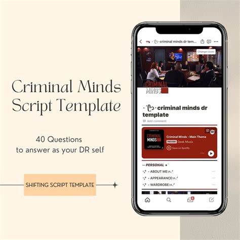 Criminal Minds Shifting Script Template Shifting Script Template
