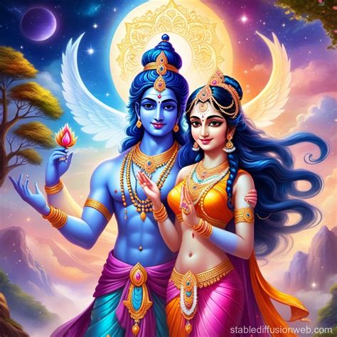 Radha Krishna In Dmt Multiverse Style Prompts Stable Diffusion Online