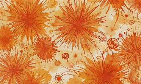 Vibrant Abstract Pattern Orange And Yellow Flowers With Varying Sizes And Shapes Fills The