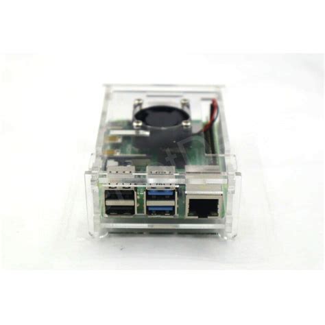 Buy Rpi Shop Raspberry Pi Case Model B Acrylic Case With Fan Heatsink Included Online At