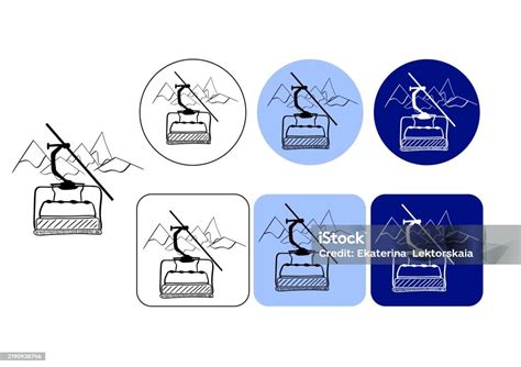 산악 리프트 그래픽 라인 로고 벡터 스키 리조트 겨울 스포츠 스키 스노우 보드 산악 리조트 스키 리프트 눈 덮인 슬로프 겨울 방학 스키 롯지 알파인 리조트 벡터 아이콘