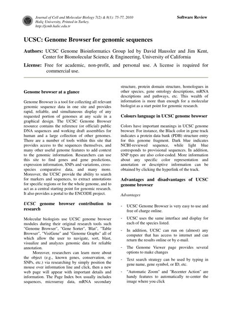 Pdf Ucsc Genome Browser For Genomic Sequences