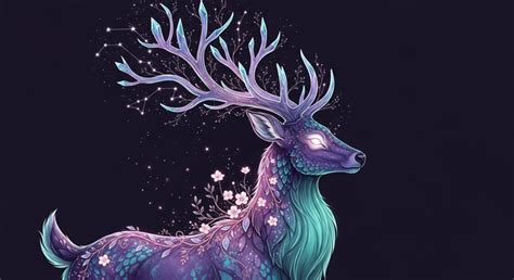Free Magical Deer Illustration Image Deer Watercolor Illustration