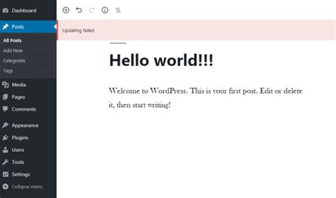 How To Fix Wordpress Update And Publish Failed Errors