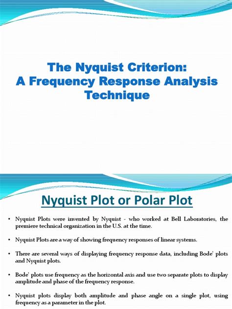 The Nyquist Plot A Frequency Response Analysis Technique Pdf