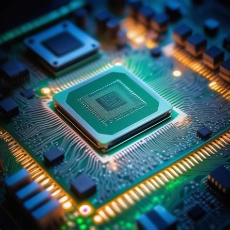 Premium Photo Integrated Microchip Circuit Board For Server Central Computer Processor