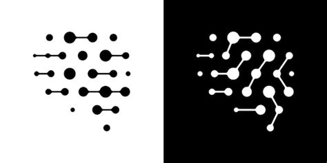 Premium Vector Logo Design Brain Tech Dot Connection Icon Vector