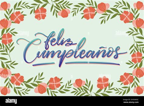 Feliz Cumpleanos Lettering Vector Design Illustration Stock Vector Image Art Alamy