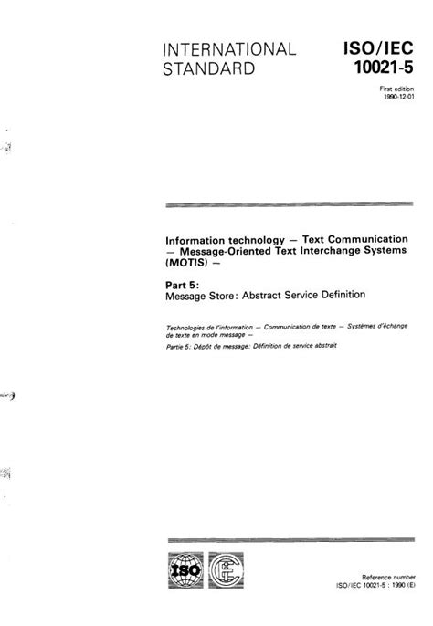 ISO IEC Information Technology Text Communication Message Oriented Text