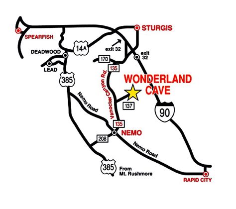 Location And Directions Wonderland Cave Sd