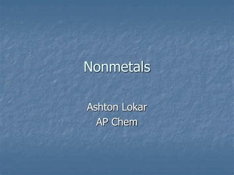 Ppt Nonmetals Powerpoint Presentation Free Download Id 3560743