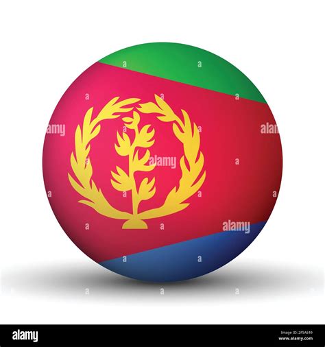 Glass Light Ball With Flag Of Eritrea Round Sphere Template Icon Eritrean National Symbol