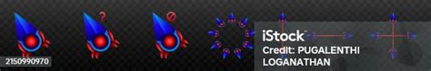 Fantasy Blue And Red Color Themed Custom Gaming Mouse Cursor Icons Set