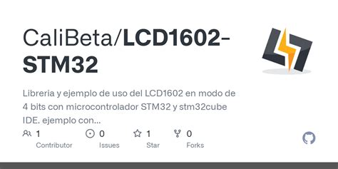 GitHub CaliBeta LCD1602 STM32 Libreria Y Ejemplo De Uso Del LCD1602 En Modo De 4 Bits Con