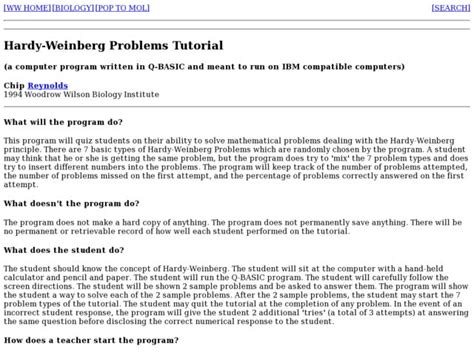 Hardy Weinberg Problems Tutorial Lesson Plan For 9th 12th Grade Lesson Planet