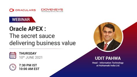 Doyensys Inc On Linkedin Webinar Oracle Oracular Apex