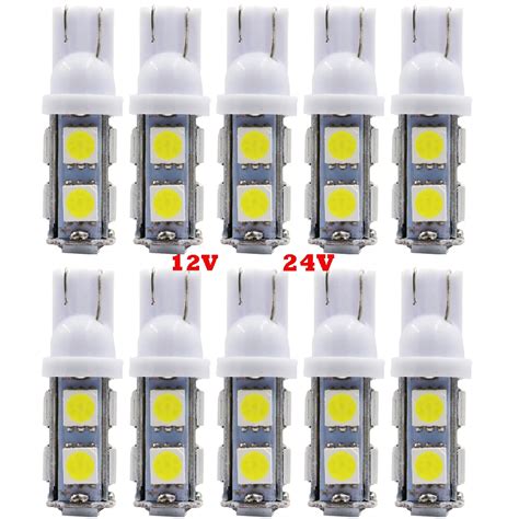 YSY 10x LED T10 W5W LED Bulbs 9SMD 5050 W5W T10 LED Auto Car Wedge Clearance Lights W5W 194 168