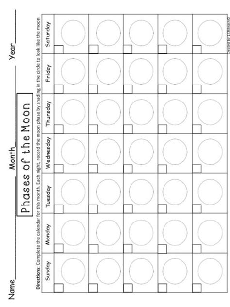 Blank Moon Calendar