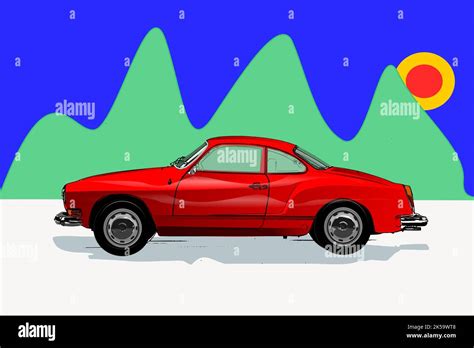 Classic Car Clipart Vintage Vehicle Illustration Vector Stock Vector