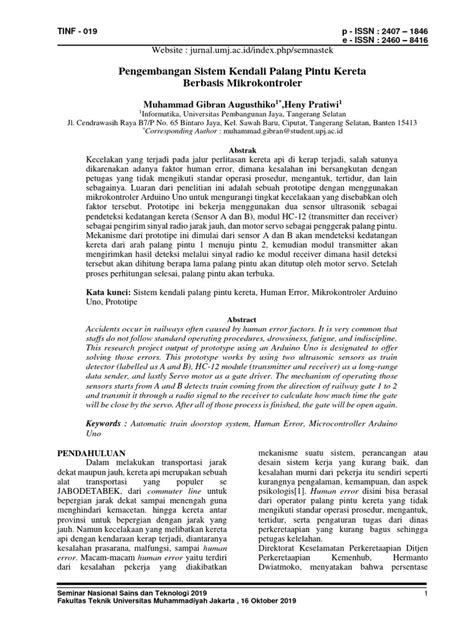 Pengembangan Sistem Kendali Palang Pintu Kereta Berbasis Mikrokontroler Pdf