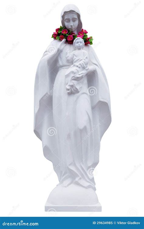 Het Standbeeld Van De Maagdelijke Jongen Van Mary En Van Jesus Stock