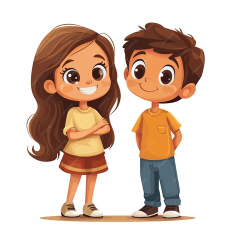 Siblings Having Fun Together Cartoon Vector Premium Ai Generated Vector