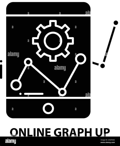 Online Graph Up Icon Black Vector Sign With Editable Strokes Concept Illustration Stock Vector