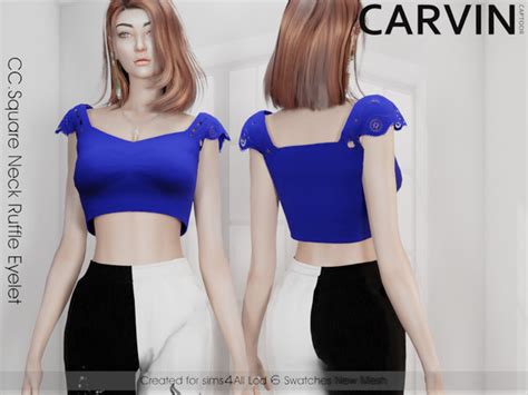 The Sims Resource Ccsquare Neck Ruffle Eyelet