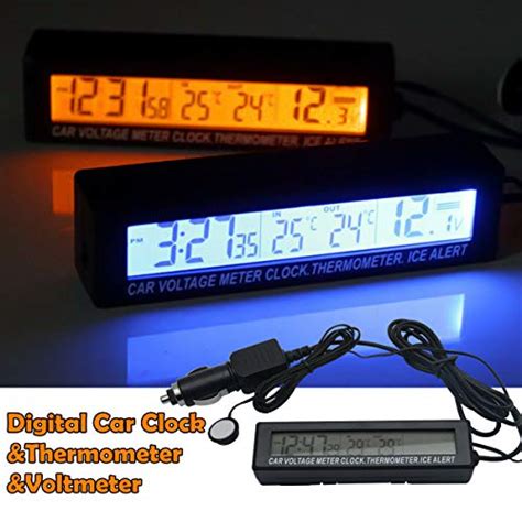 MASO Car Temperature Digital Clock Universal Auto Dashboard Voltage
