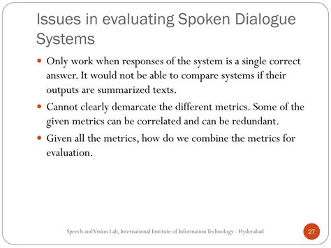 Ppt Spoken Dialogue Systems A Tutorial Powerpoint Presentation Free Download Id 3101596