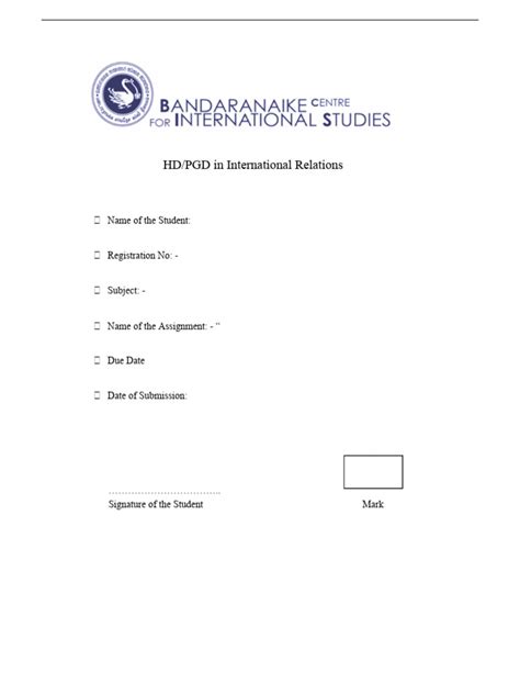 Assignment Submission Format Pdf