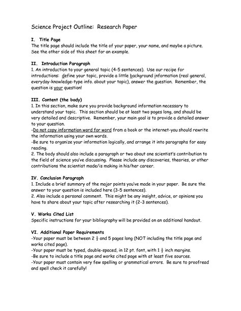 Research Paper Science Fair Project