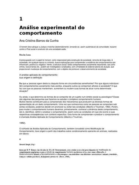 01 1 Análise Experimental Do Comportamento Pdf