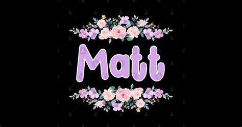 Purple Flower Matt Name Label Purple Flower Matt Name Label Sticker