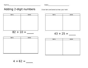 Adding 2 Two Digit Numbers With Tens And Ones By Zeineb TPT