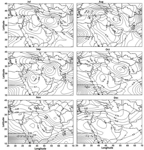 Spatial Distribution Of Correlation Coefficient Of The 500 Hpa Hgt And