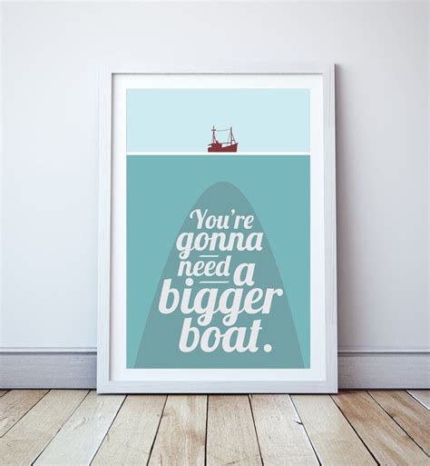 Youre Gonna Need A Bigger Boat Minimal Print Film Etsy