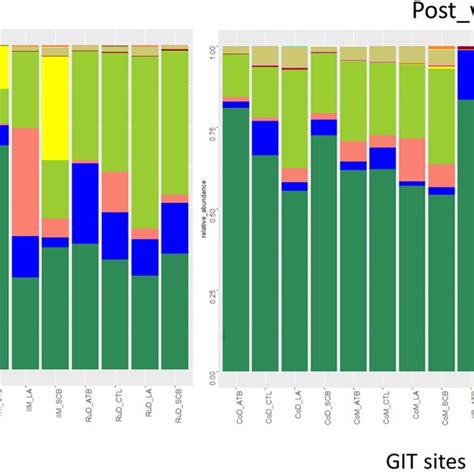 Stack Bar Charts Of Genus Level Bacterial Composition For The Treatment