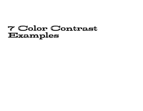 7 Color Contrasts Examples Pdf