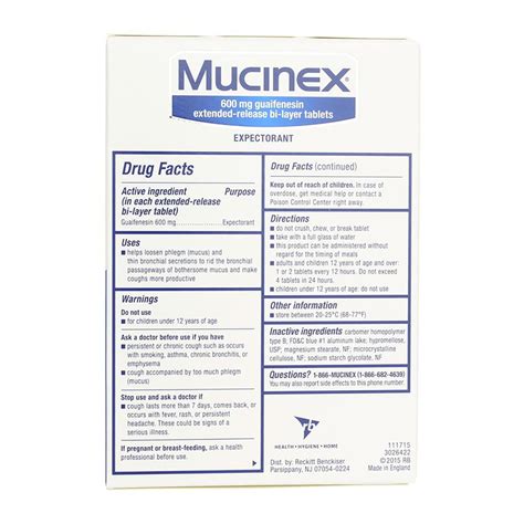 Mucinex 12 Hr Chest Congestion Expectorant Tablets 68 Ct