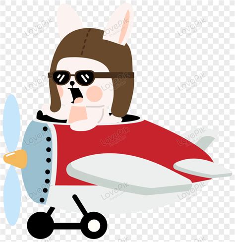 파일럿 토끼 비행 비행기 만화 Png 일러스트 무료 다운로드 Lovepik