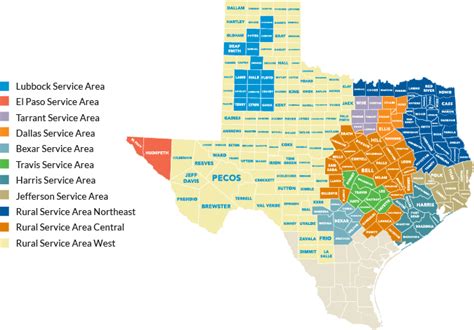Medicaid Service Areas Map Of Texas