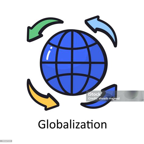 Globalization Vector Filled Outline Doodle Design Illustration Symbol