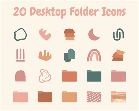 Blush Tone Desktop Folder Icons Mac Windows Bundle Desktop Icons