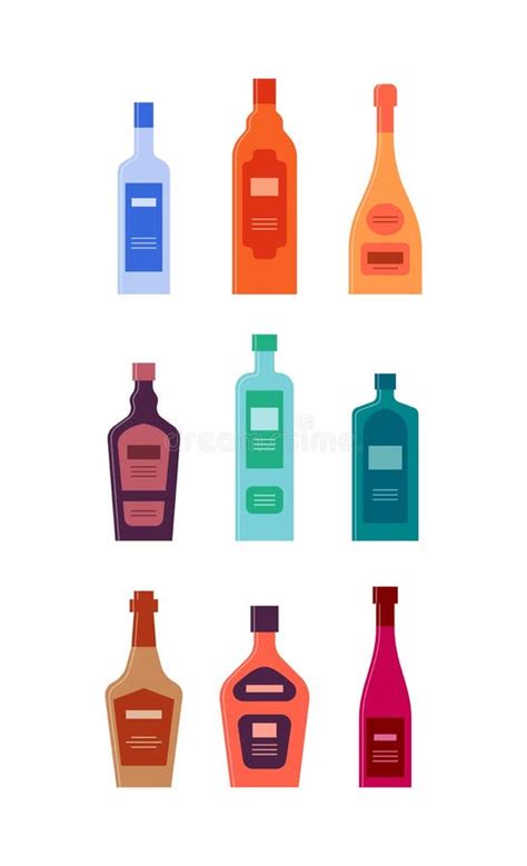 Set Bottles Of Vodka Rum Champagne Cream Vodka Gin Whiskey Liquor Red