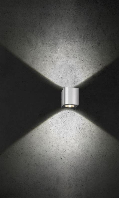 LCD Up Down Wandleuchte LED 2fach Mit Reflektor Edelstahl 2x7W