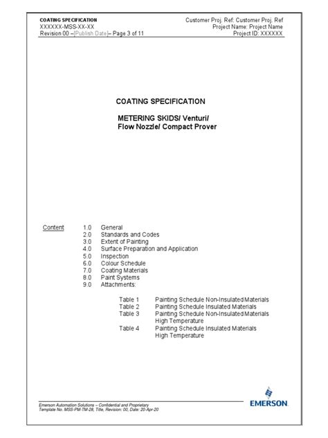 Emerson Standard Coating Specification Pdf Paint Specification